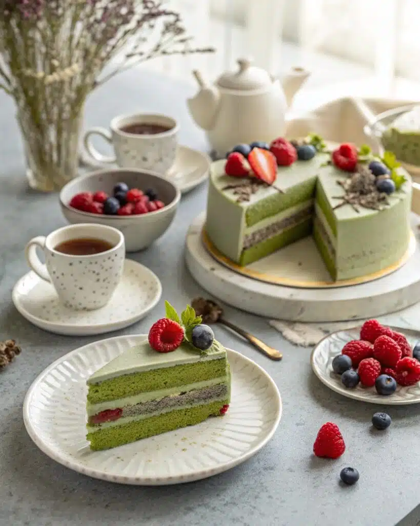 Matcha Cake Recipe – Fluffy Green Tea Sponge & Frosting